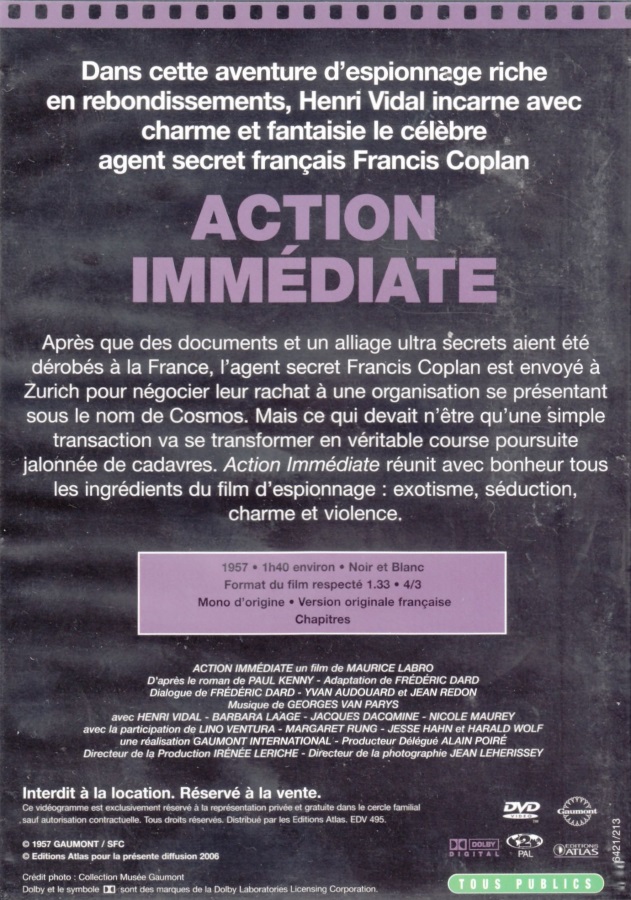 Action immédiate - DVD - De Dard et D'autres