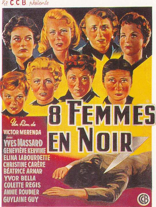 Huit femmes en noir - Affichettes belges - De Dard et D'autres