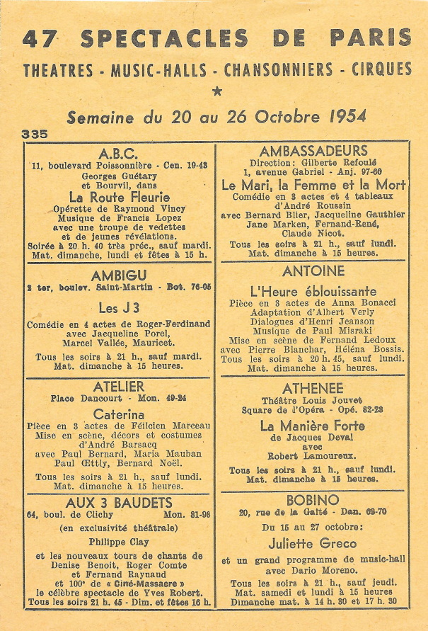 Programmes de théâtre | De Dard et D'autres